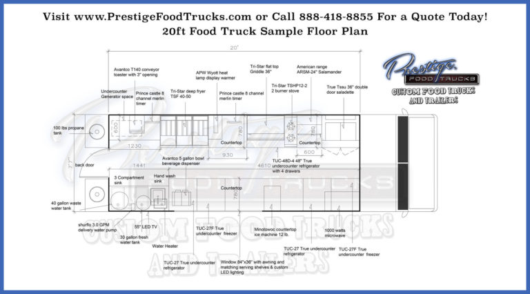 Food Truck Floor Plan Samples | Prestige Food Trucks